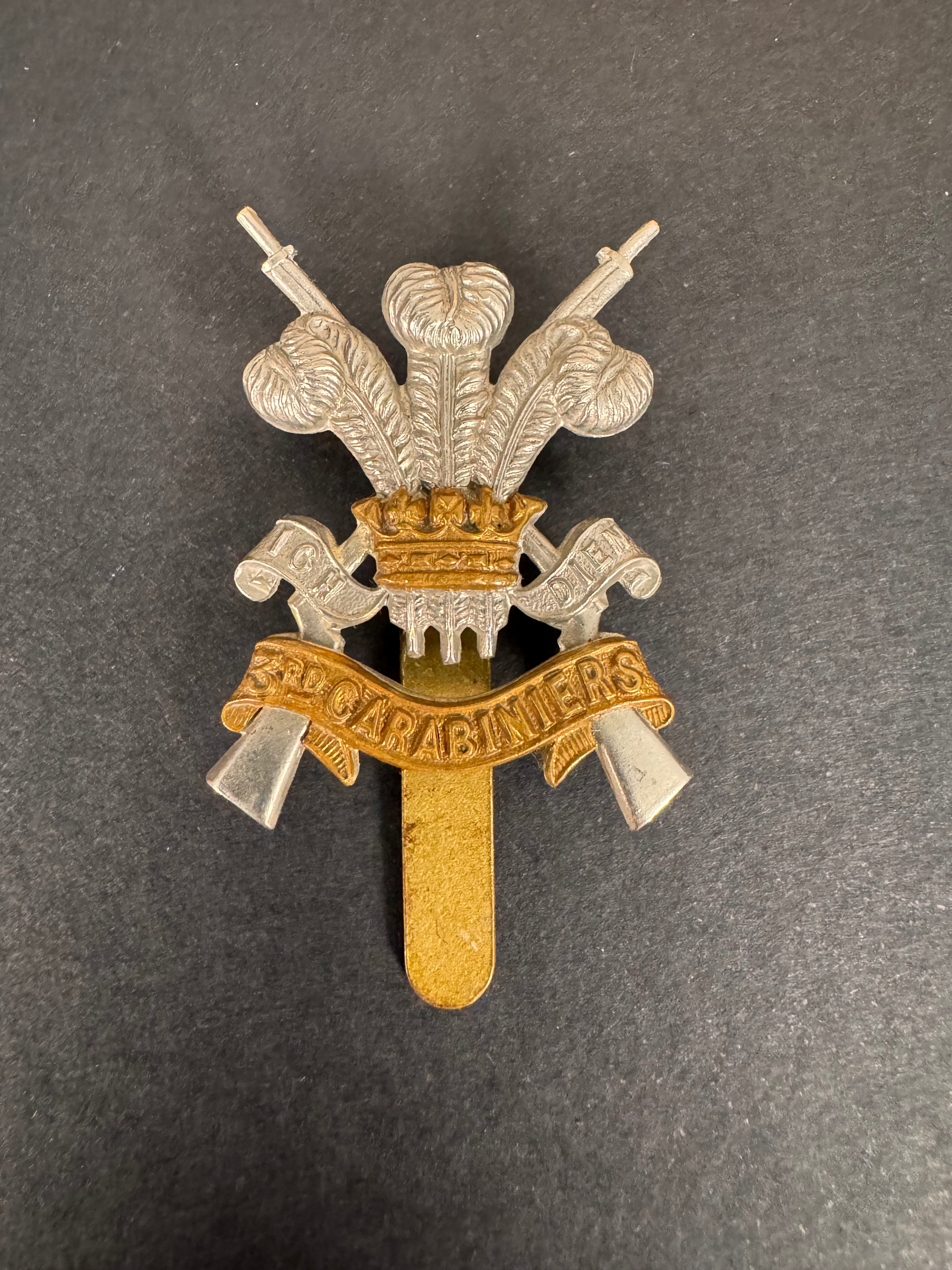 WW2 British Army 3rd Carabiniers Cavalry Cap Badge – Medals-Militaria