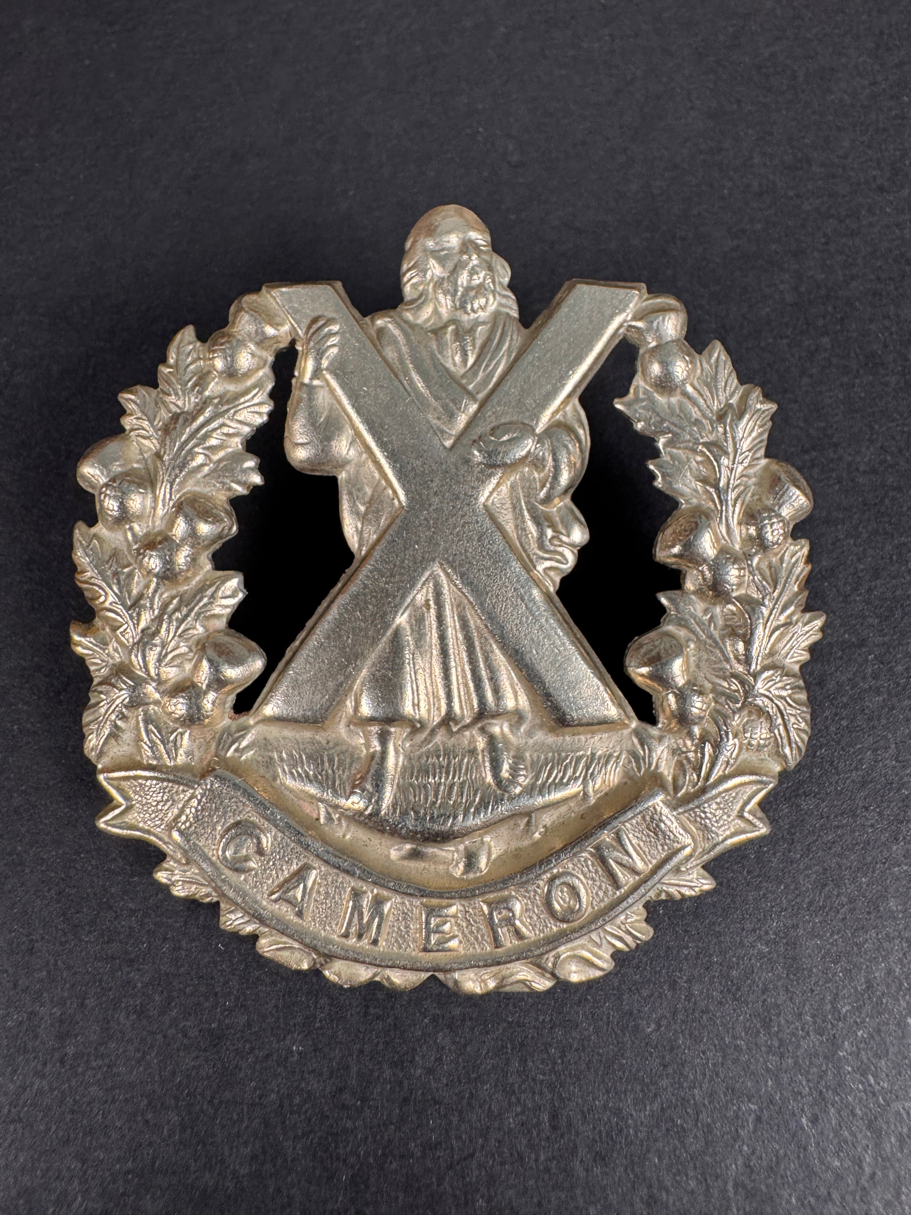 WW2 British Army Queen's Own Cameron Highlanders Glengarry Cap Badge ...