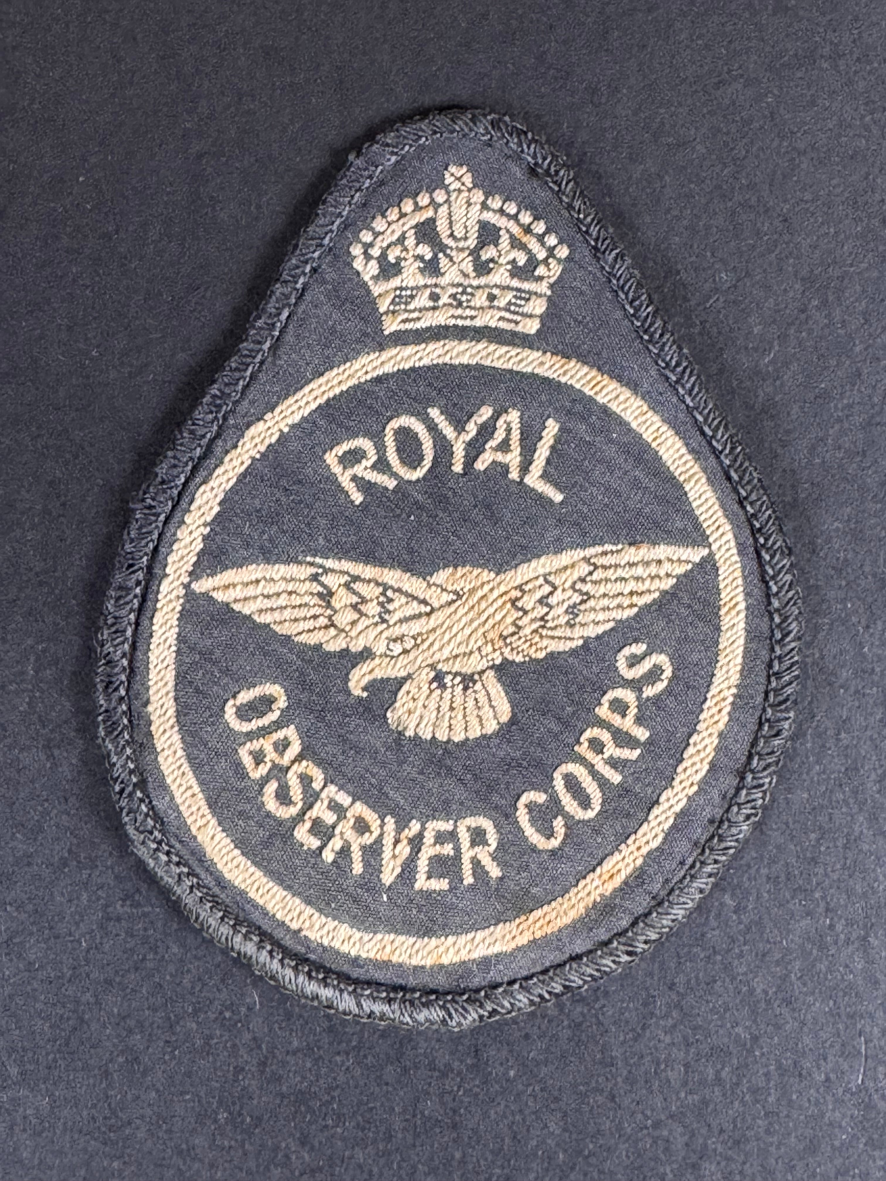 WW2 British Royal Observer Corps Breast Badge – Medals-Militaria