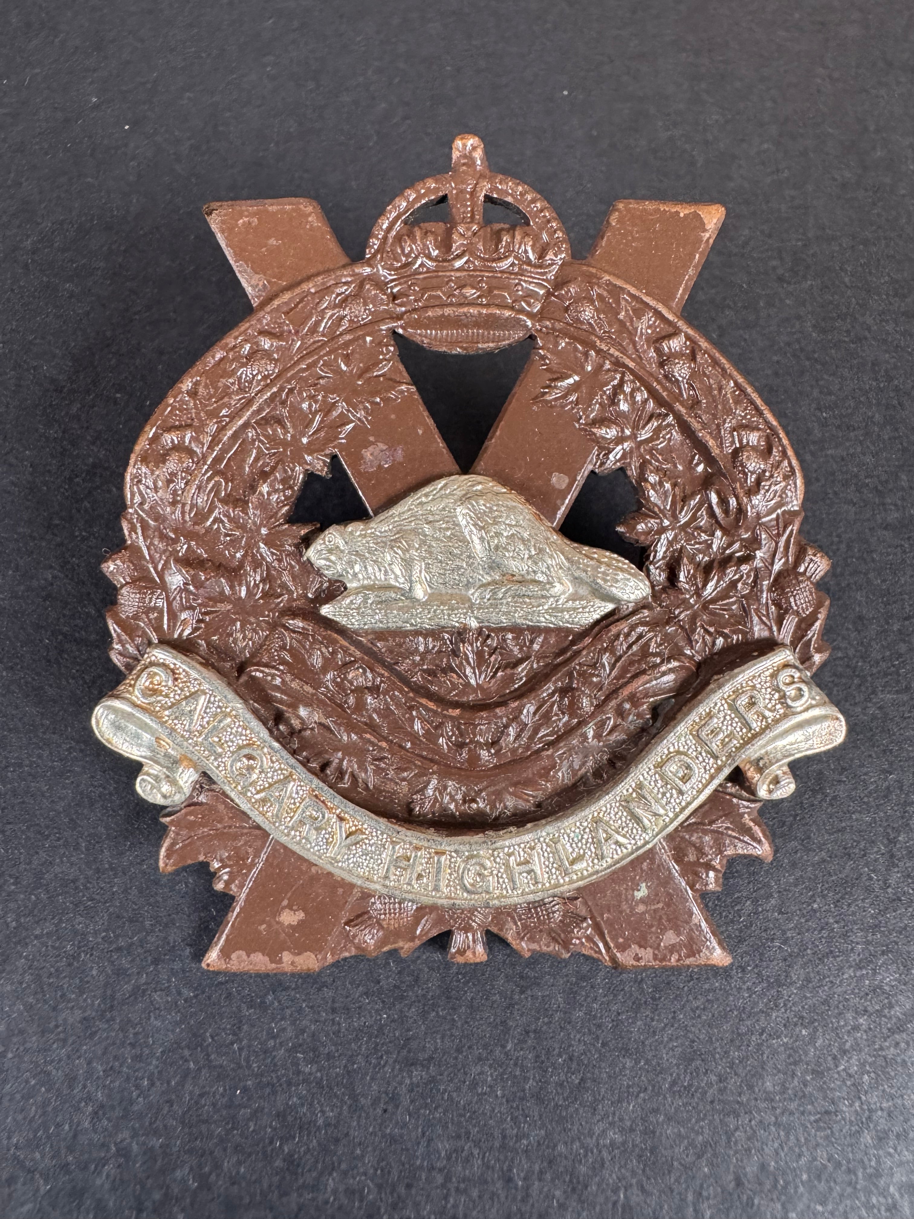 WW2 Canadian Army Calgary Highlanders Cap Badge – Medals-Militaria