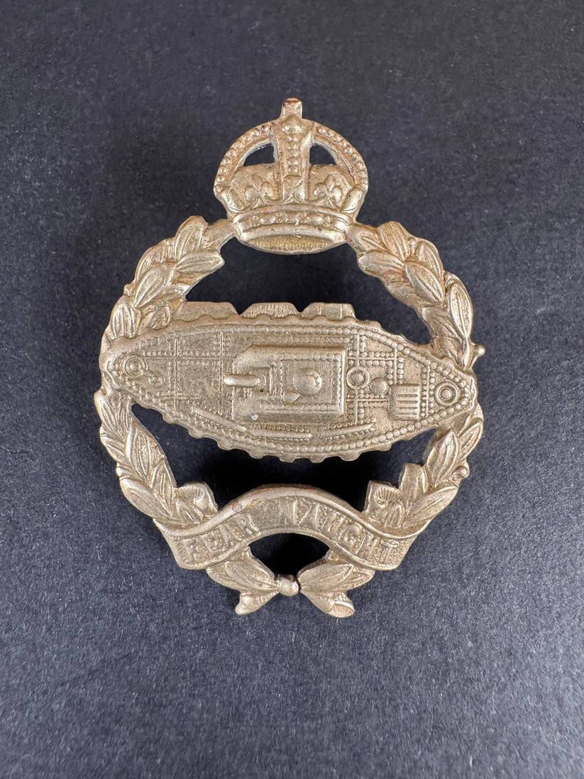 WW2 British Army Royal Tank Regiment Cap Badge RTR – Medals-Militaria