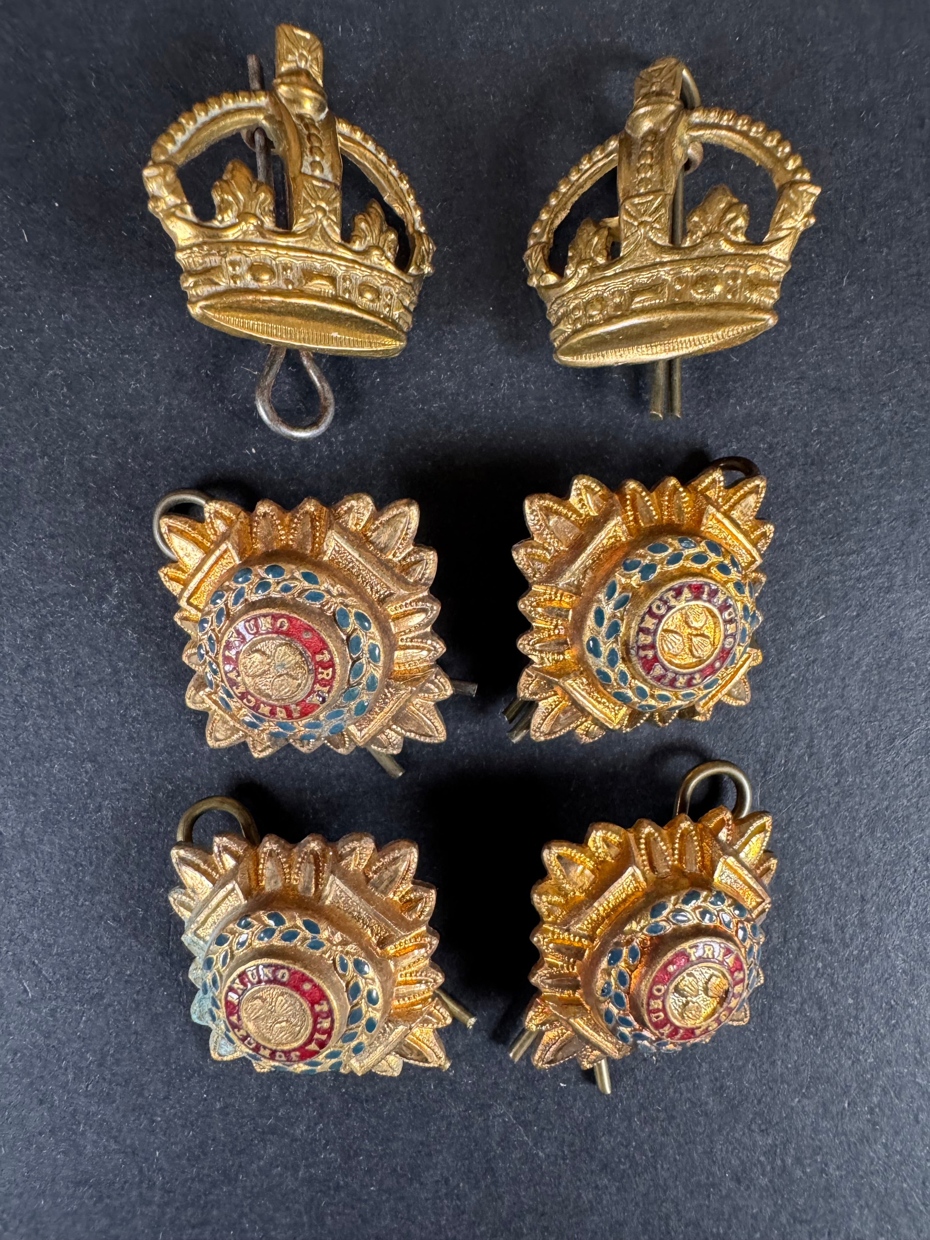 WW2 British Army Colonel Shoulder Board Rank Crown & Star Badges ...