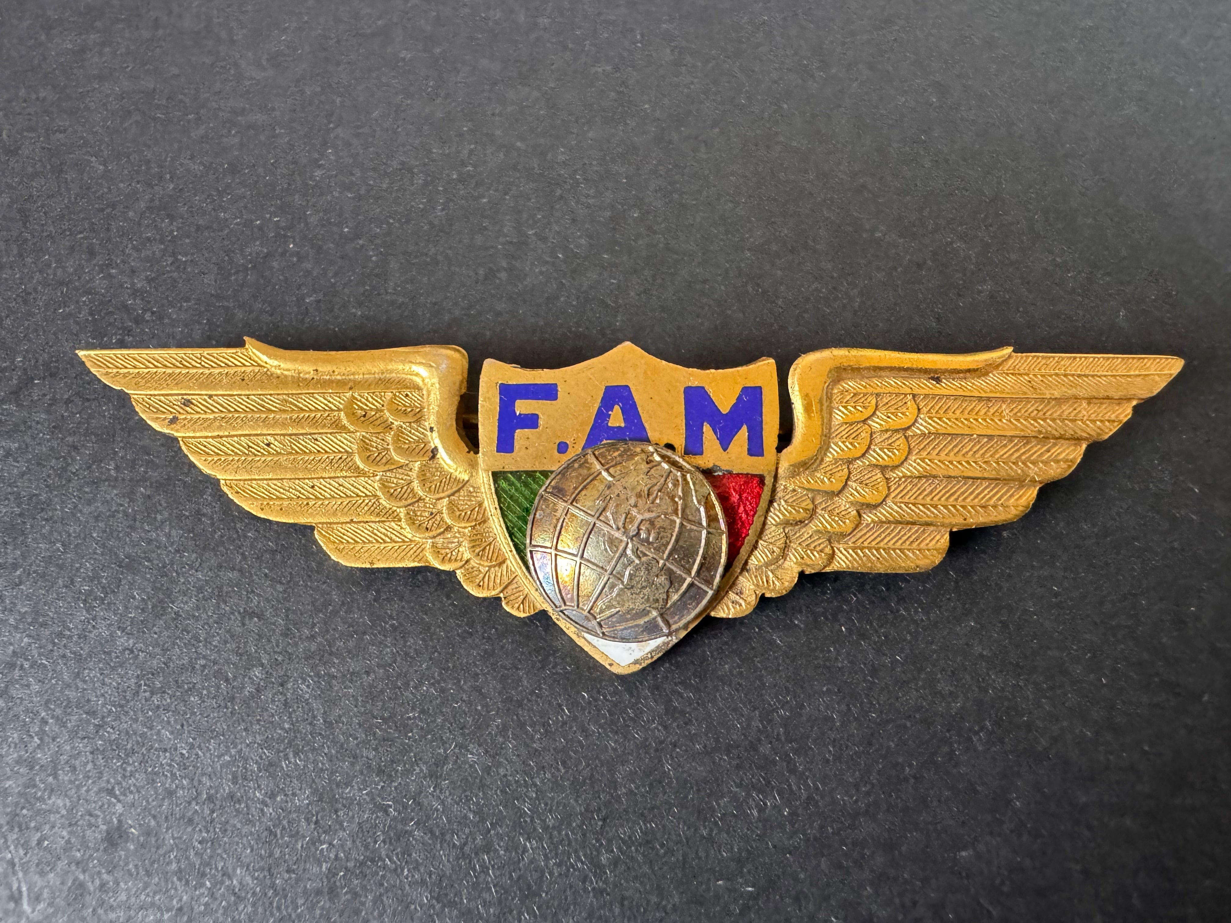 After WW2 Mexican Air Force FAM Navigator Wing Badge – Medals-Militaria