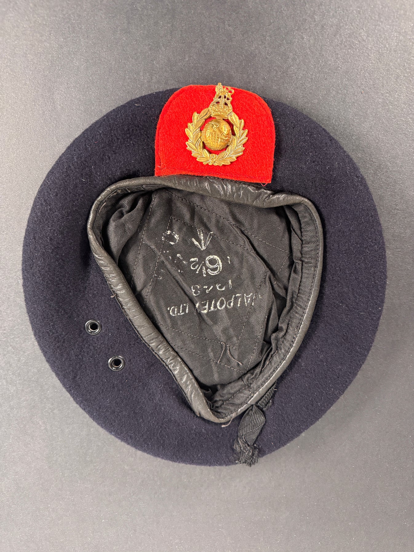 WWII British Royal Marines Beret – 1943 Dated – Medals-Militaria