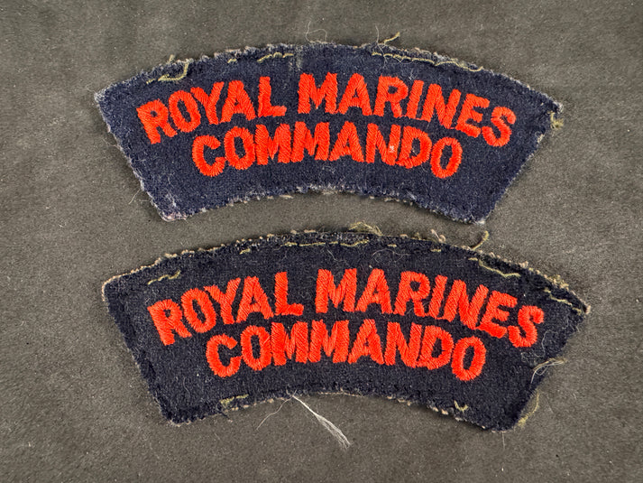 British Royal Marines Commando Shoulder Title Badges (Pair) – Medals ...
