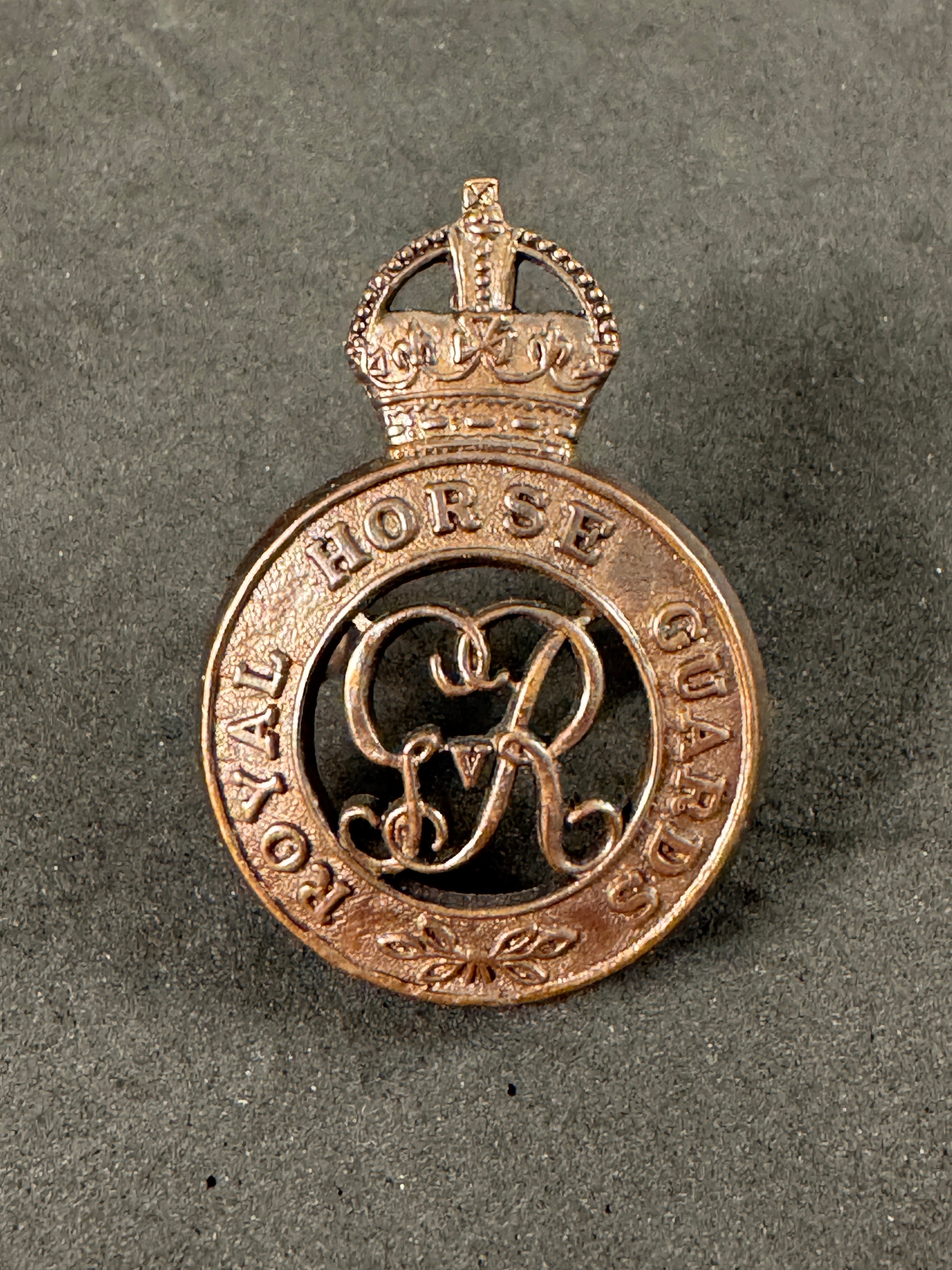 WW1 British Army Royal Horse Guards Officer's Cap Badge – Medals-Militaria