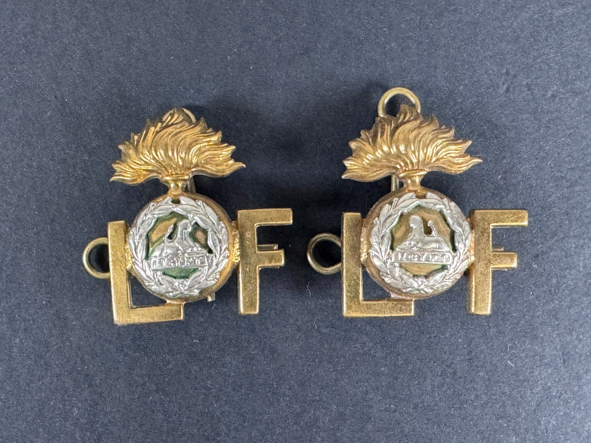 WW2 British Army Lancashire Fusiliers (LF) Officer's Shoulder Title Ba – Medals-Militaria
