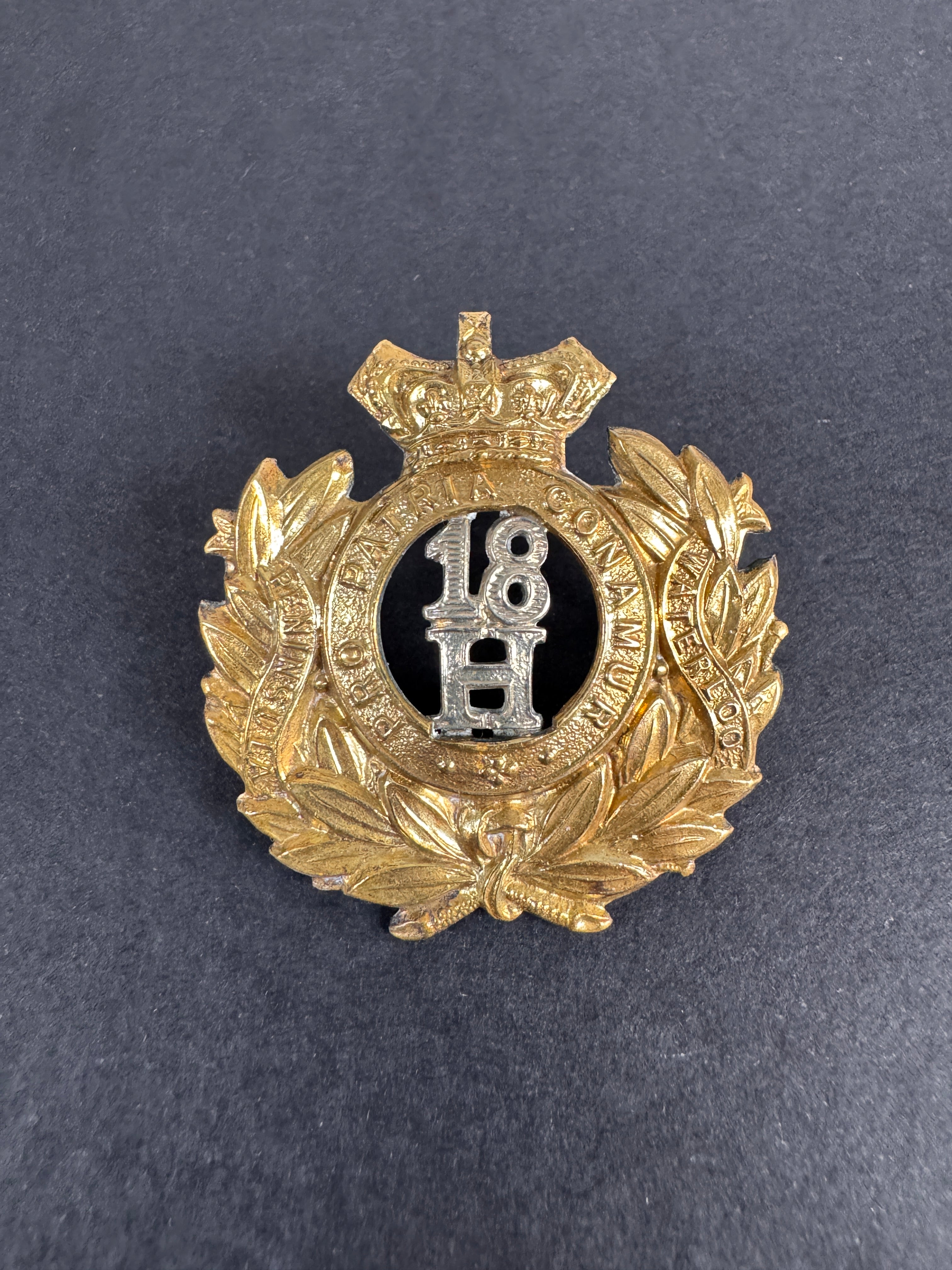 Victorian British Army 18th Hussars (Cavalry) Regiment Cap Badge ...