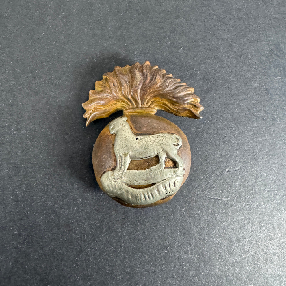 Edwardian British Army Royal Munster Fusiliers Cap Badge – Medals-Militaria