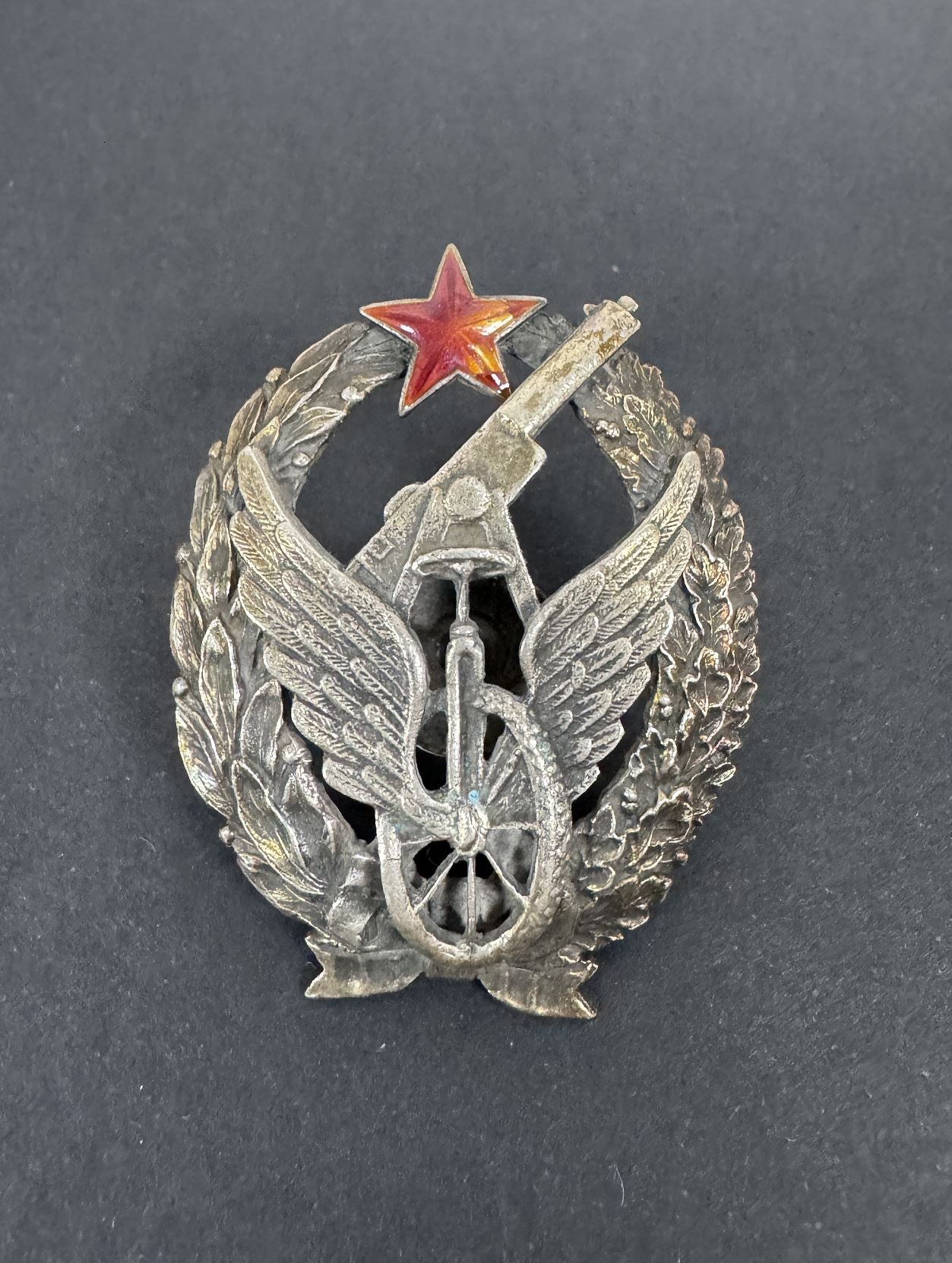 Soviet Russian Breast Badge Commander of Anti-Aircraft Armored Car Uni ...