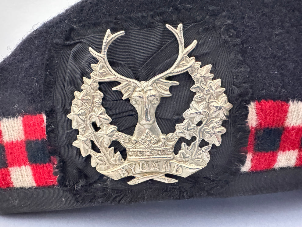 British Army Gordon Highlanders Diced Glengarry Side Cap – Medals-Militaria