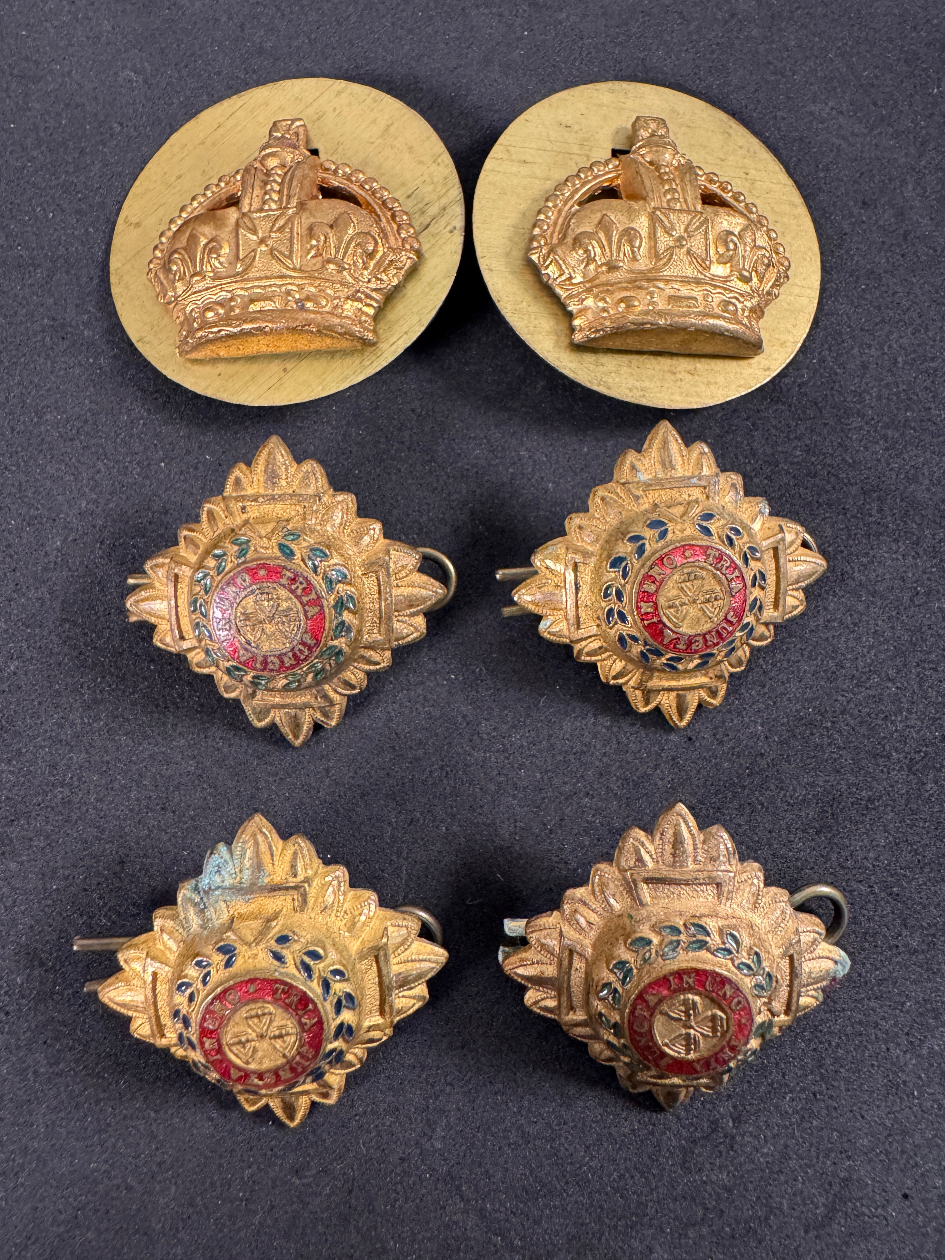 WW2 British Army Colonel Shoulder Board Rank Crown & Star Badges ...