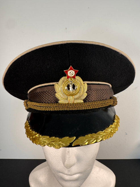Soviet Navy Officer’s Captain Visor Cap – USSR Cold War Naval Uniform ...